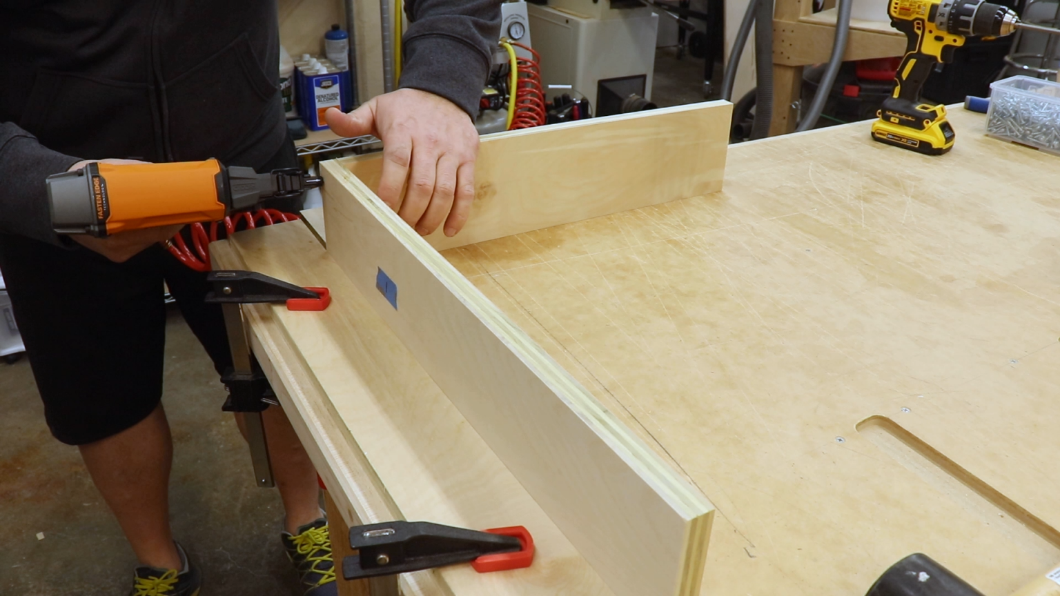 Using Brad Nails to Hold the Drawer Box Parts In Place - The Average ...